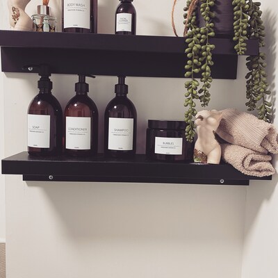 White Label Collection PLASTIC 300ml/500ml Reusable Amber Pump Bottle ...