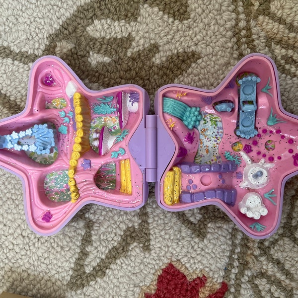 Rare 1996 Polly Pocket Classroom on the Go - Complete School Bus Easel ...