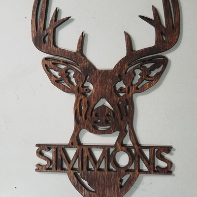 Buck Head Deer Hunting Monogram Split SVG File Cutting Template-silhouette Clip Art for ...