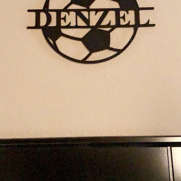 Soccer Metal Wall Art, Metal Sports Decor, Soccer Sign, Soccer Name ...