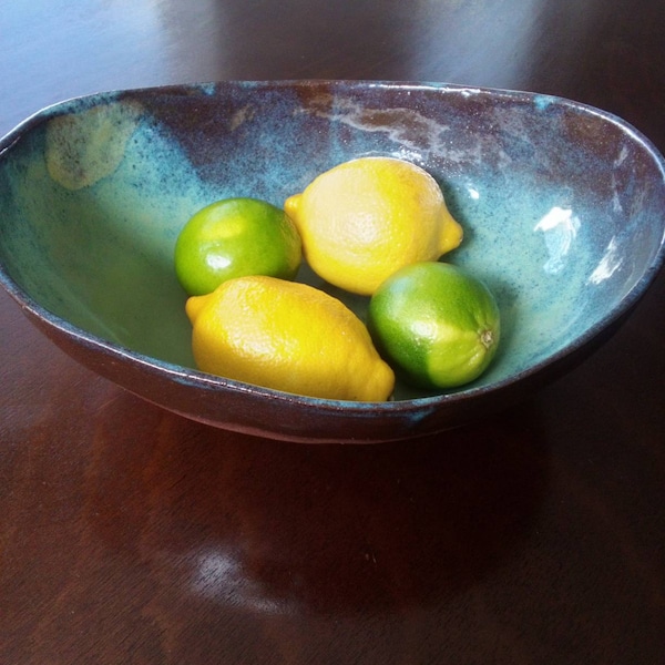 Rustic Handmade Black Ceramic Platter, Stoneware Extra Large Serving ...