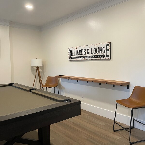 Billiards and Lounge Sign Modern Farmhouse Wall Decor Family Large ...