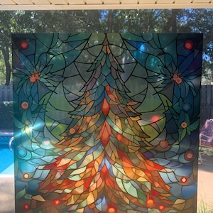 Tree of Life Stained Glass Window Cling Tree of Life Faux Stained Glass ...