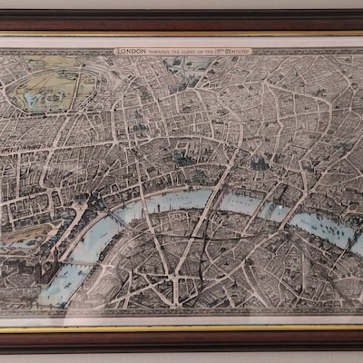 Old Map of London 1892 Birdseye View London Vintage Map Vintage Poster ...