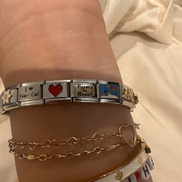 CUSTOMIZABLE Italian Charm Bracelet, Stretchy Italian Charm Bracelet ...