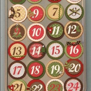 Advent Calendar, Mini Cupcake Tin, COVERS ONLY, Advent Calendar for ...
