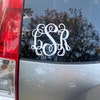 Monogram Car Decal / Car Decal / Script Monogram / Vinyl Monogram ...