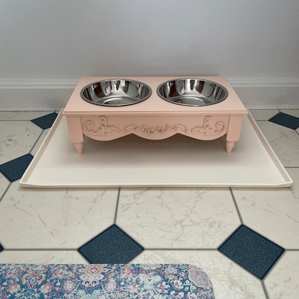 Farmhouse Chic Dog or Cat Elevated Pet Feeder | HUMAN GRADE Stainless ...