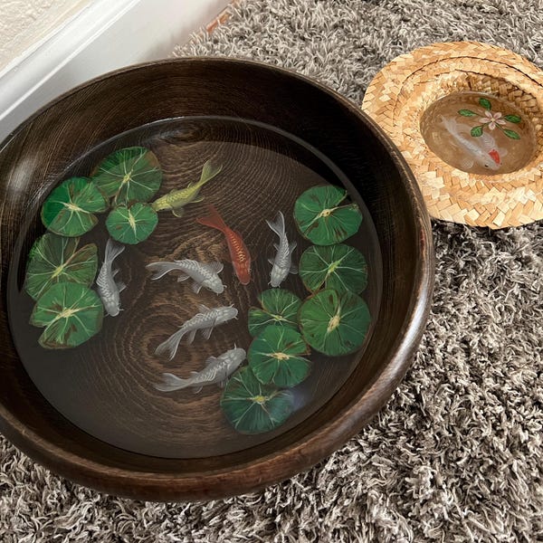 3D Koi Fish Goldfish Resin Hand Painting Unique Gift for Fish Lovers ...