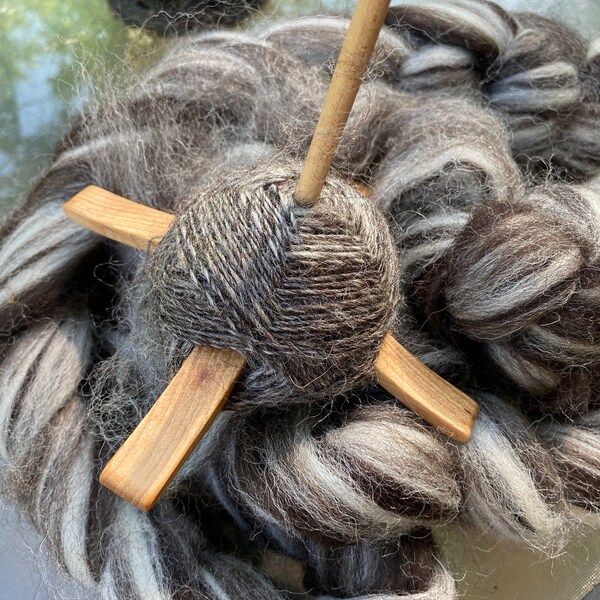 JACOB Natural Wool Roving Combed Top Spinning or Felting Fiber Humbug ...