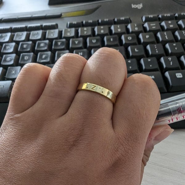 Custom Two Finger Name Ring, Nameplate Ring, 3D Name Finger Ring ...