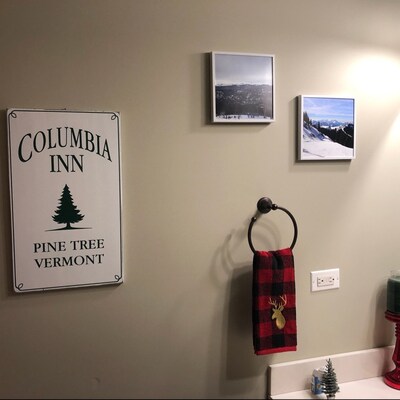 White Christmas Sign Columbia Inn Sign Wood Sign Holiday Decor Pine ...