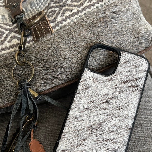 Cowhide Phone Case – Western Style Phone Cover With Real Cowhide ...