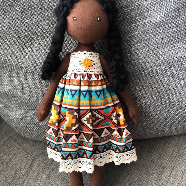 Black Doll, African Doll, Rag Angel Doll, Small Soft Doll, Textile Doll ...
