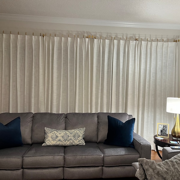 Acrylic Lucite Rectangular Curtain Rod Set- Gold - Includes Drapery ...