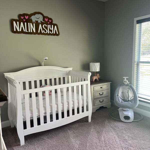 Over the Crib Name Sign Toddler Room Decor Birthday Sign Baby Shower ...