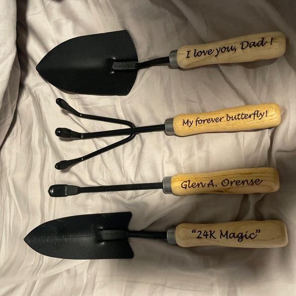 Personalized Garden Tool Set-4 Piece Gardening Tools With Wooden Handle ...