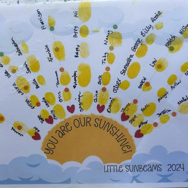 Cute Teacher Appreciation Fingerprint Art, Year End Personalized Gift ...