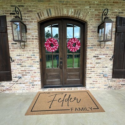 Bow Print Doormat Bows Pink Bows Gift for Her Welcome Mat Porch Decor ...