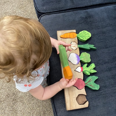 Root Vegetable Puzzle Montessori and Waldorf Inspired Education Toy 6 ...