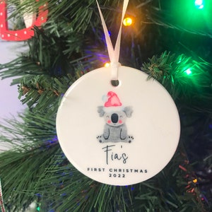 Koala Christmas Ornament, Personalised Ornament, Australian Christmas ...