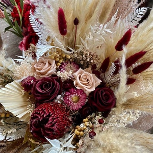 Rust Dusty Blue Dried Flower Bud Vase Arrangement - Etsy