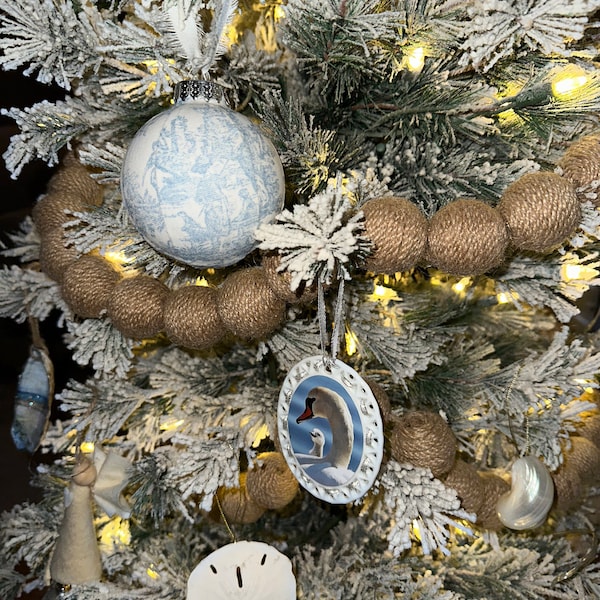 Black and Cream Toile Christmas Tree Ornaments - Etsy