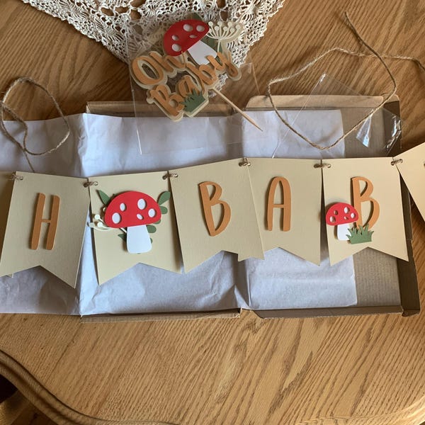 Mushroom Birthday Banner ~ Happy Birthday Banner ~ Mushroom First ...