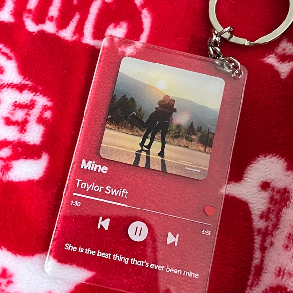 Custom Song Keychain With Album Cover, Personalized Music Keychain ...