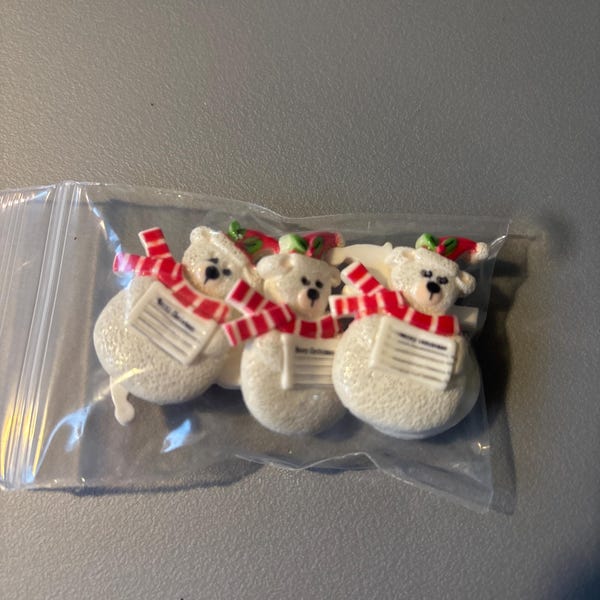 6 Candy Cane Mallows, Fake Marshmallow, Polymer Clay Dessert Cabochons ...