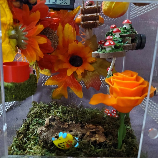 3D Printed Magnetic Rose Jumping Spider Hide Enclosure Decor - Etsy