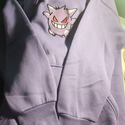 Pokemon Gengar Embroidered Hoodie Pokemon Gengar Embroidered Sweatshirt ...