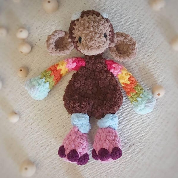 MINI Mala Monster Knotted Lovey — Crochet Monster PATTERN - Etsy