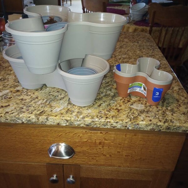 Stackable 3-tier Planters 3 Levels/9 Pots, Small, Plants or Succulents ...