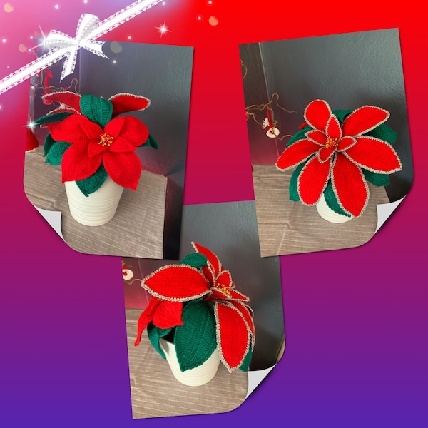 Crochet 3D Poinsettia Christmas Flower Pattern (PDF Download) - Etsy