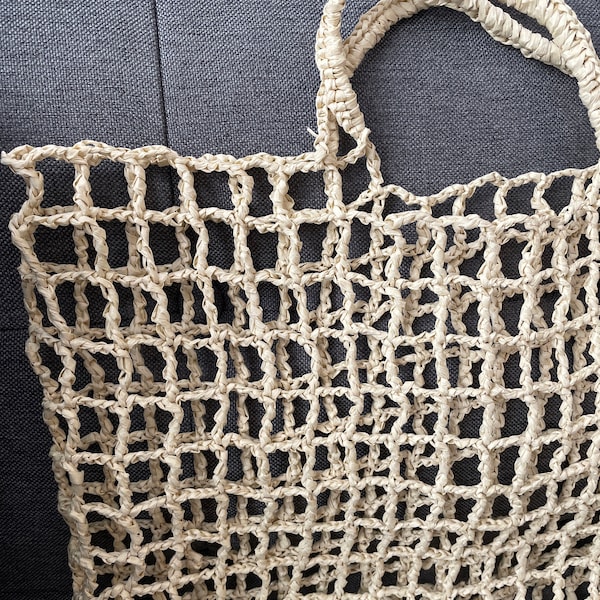 PDF PATTERN Crochet Raffia Bag Straw Basket French Bag Bucket Bag Easy ...