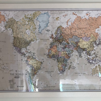 Classic World Map Home Decor, Living Room, Bedroom, Wall Art, Vintage ...