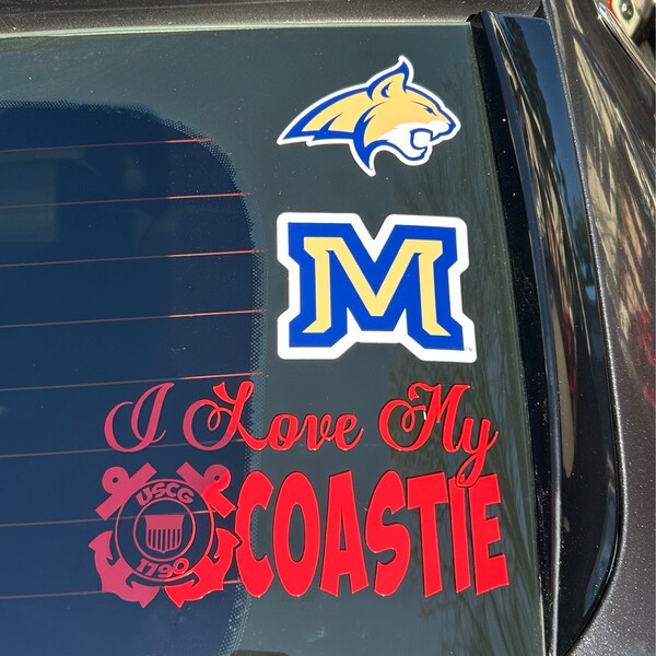 I Love My Coastie Vinyl Decal With Coast Guard Anchors Mom Girlfriend ...