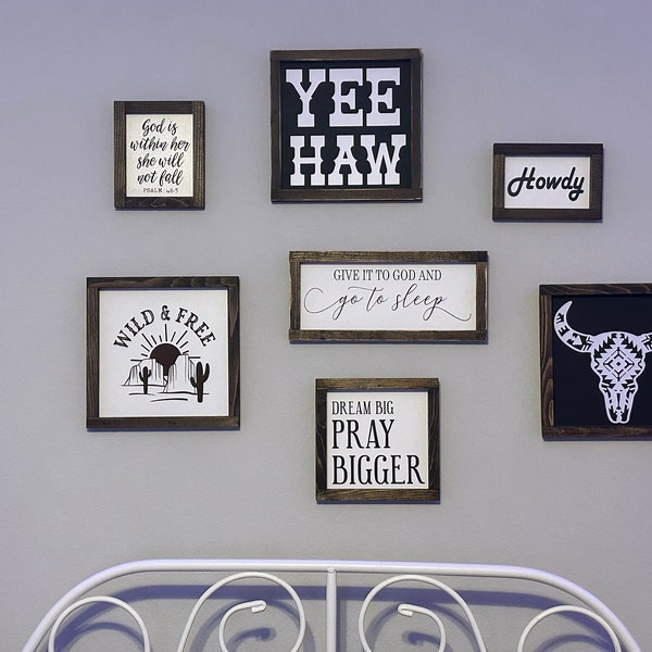 Yeehaw Western Cowboy Decor Sign - Country Rustic - Etsy
