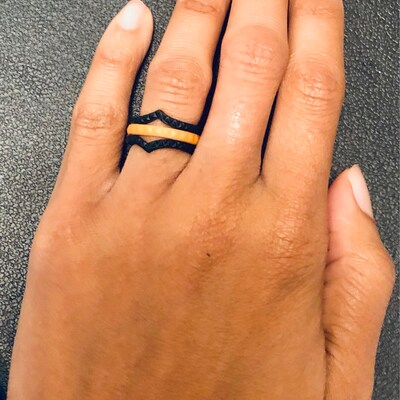 Designed Silicone Wedding Ring for Women. Set of Thin and Stackable ...