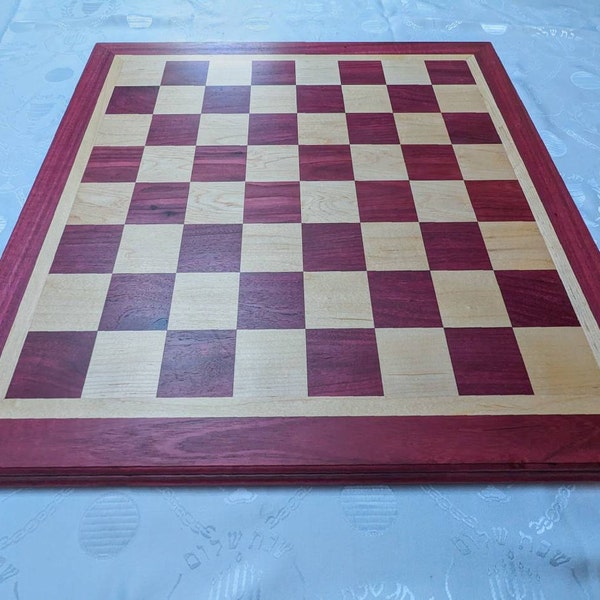 Handmade Chess Set, Purple Heart and Maple Chess Board, Purple Heart ...