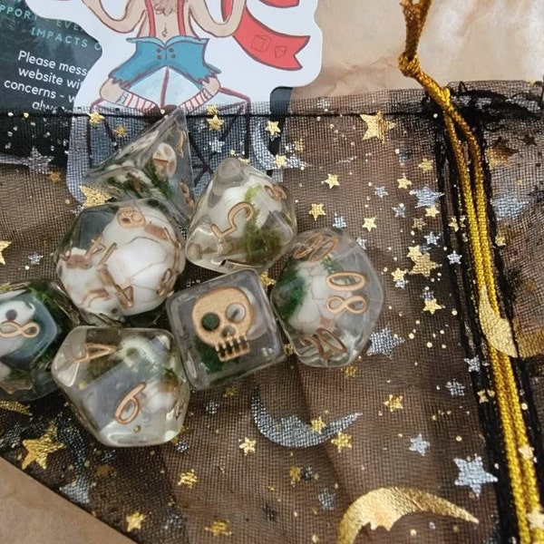 UNDEAD Bones Dnd Dice Set SKULL Polyhedral Dice Set 4 Dungeons and ...