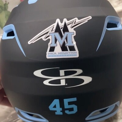 Custom Name & Number Mini Football Helmet BLUE CHROME MIRROR - Etsy