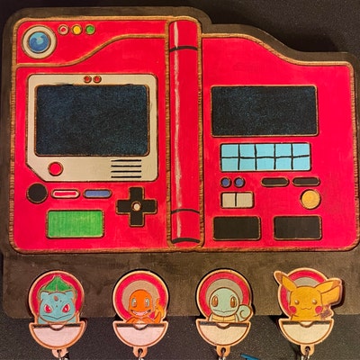 Pokemon Pokedex Personalized Premium Wooden Key Holder Engraved ...