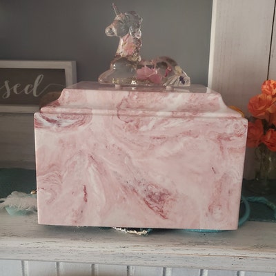 Pink Cultured Marble Cremation Urn - Etsy