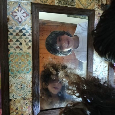 Rustic Travertine Stone Mirror, Gorgeous Statement Mirror, Traditional ...