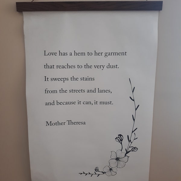 Custom Flower Poem Art Print on Canvas With Hanger Frames - Any Words ...