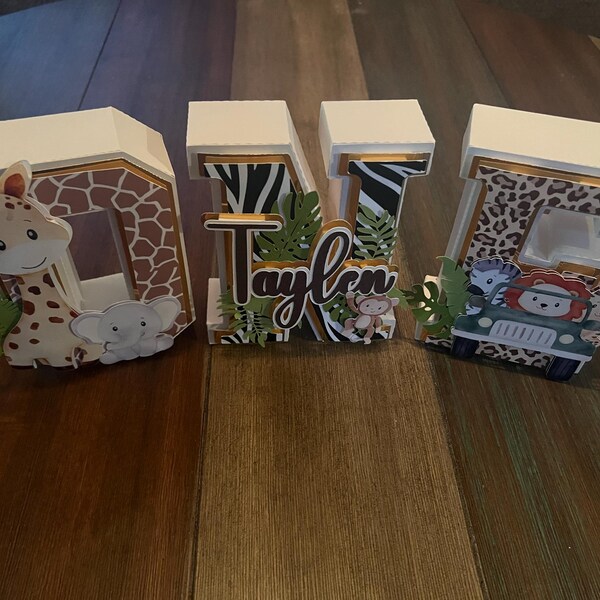 Jungle Safari 3D Letters, Wild One Birthday Decor, Wild One Birthday, 1 ...