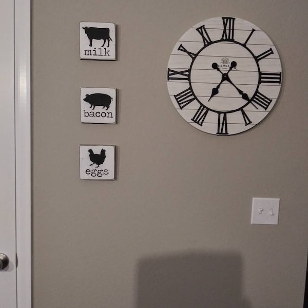 Farmhouse Kitchen Signs: Cow, Chicken, Pig - Rustic Country Decor - Etsy