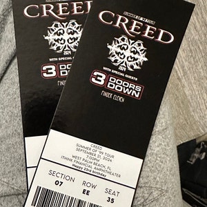 Physical Ticket Custom Personalized Laminated Concert Event Ticket ...